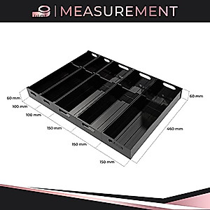 Smart Spaces Kitchen Drawer Organizer for Multi-Function with sturdy aluminum alloy material and adjustable divider to Store Cutlery, Silverware, Flatware, and Knives adding a luxurious feel to your kitchen (Set of 5)