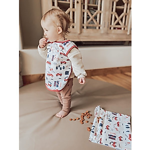 BapronBaby Be Brave Firefighter Wet Dry Bag - Waterproof Two Zipper Pockets - Reusable for Mealtime, Diapers, Stroller, Snacks, Swimsuits - Machine Washable - 11" x 9"