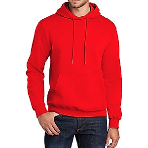 TUVEKE Red Men's Hoodie Sweatshirt Pullover Fleece Hooded Athletic Sweat shirt For Men Hoodies Long Sleeve Kangaroo Pockets XL