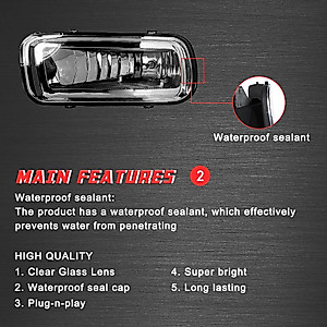 Driving Fog Lights Lamps OE Style Replacement for 2004 2005 2006 Ford F150 With H10 12V 42W Halogen Bulbs Replaces # FO2592197 FO2592209 FO2593197 FO2593209 4L3Z15200BB 5L3Z15201A (Smoke Lens)