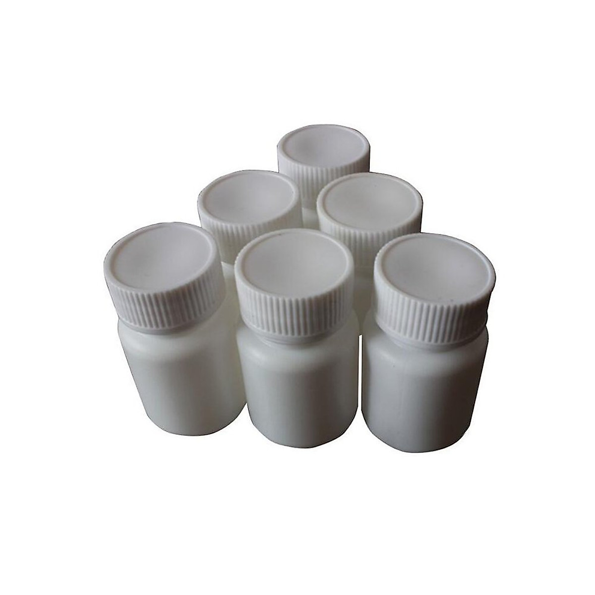 50PCS White Empty Solid Plastic Bottle Case Holder Container Vials Box with Screw Cap for Powder Sample Storage(50ml)