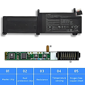 HXPK C41N1716 Laptop Battery for ASUS ROG Strix GL703GS GL703GM S7BS S7BS8750 GL703GM-DS74 GL703GM-WS74 GL703GS GL703GS-DS74 GL703GS-EE071T Series Notebook 15.4V 76Wh