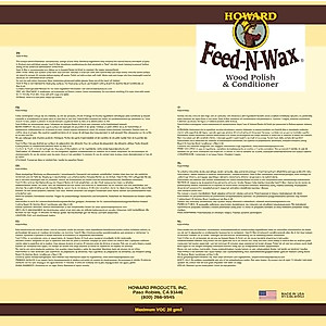 Howard Products Feed-N-Wax Wood Polish & Conditioner, 8 oz, Orange