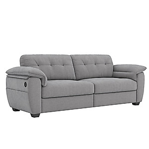 CHYMSUN 87" Modern Sofa, Comfy Sofa Couch w/Extra Deep Seats, 2/3 Seater Couches w/USB Charging Ports & Side Pockets, Sleeper Sofas for Living Room, Apartment, Office (Grey Chenille)