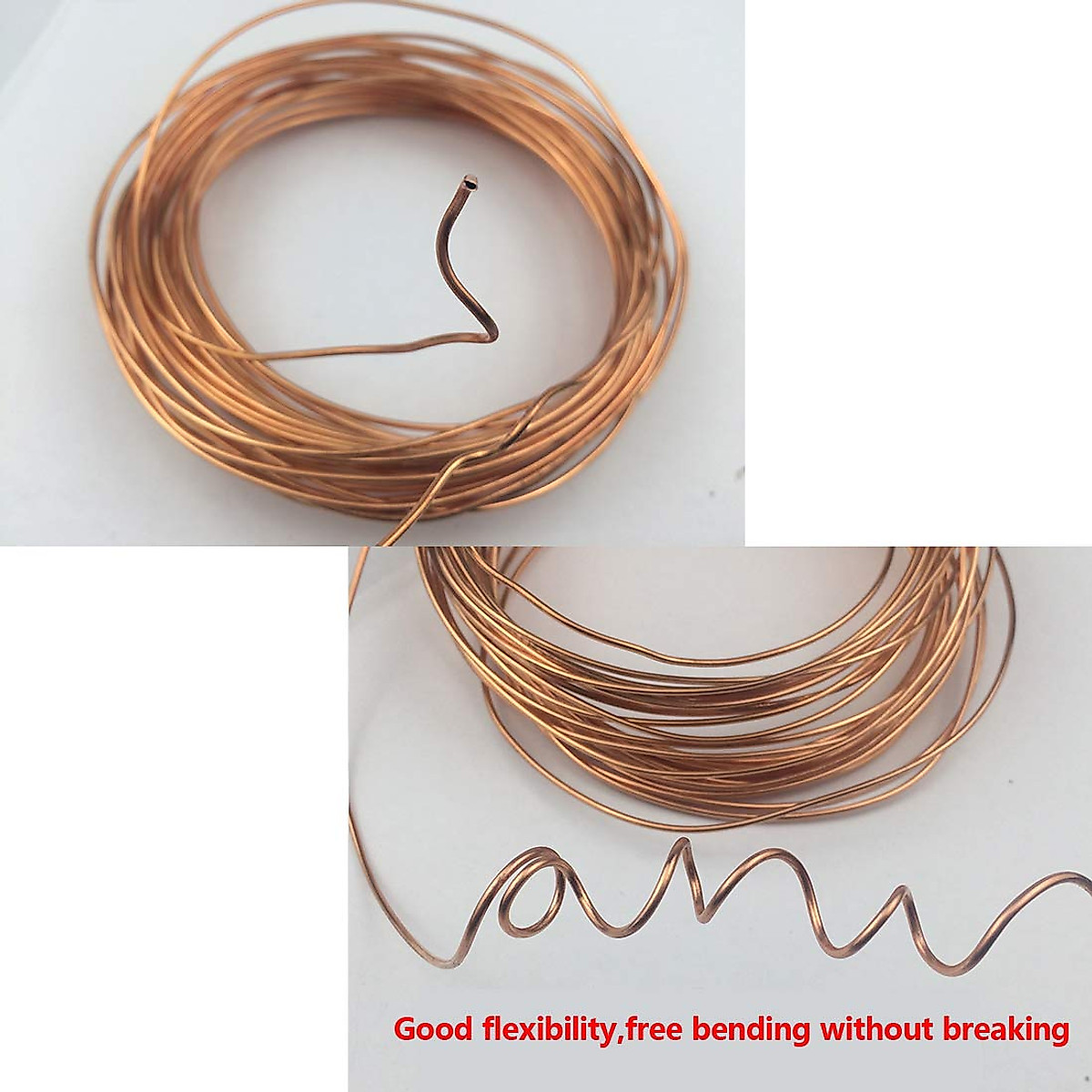 uxcell Refrigeration Tubing, 1/8" OD x 5/64" ID x 9.8 Ft Soft Coil Copper Tubing