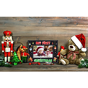 WaaHome Baby's First Christmas Picture Frame 2024 My First Christmas Photo Frame, Newborn Baby Girl Boy 1st Christmas Picture Frame Gifts for New Parents Mom Dad Baby Shower