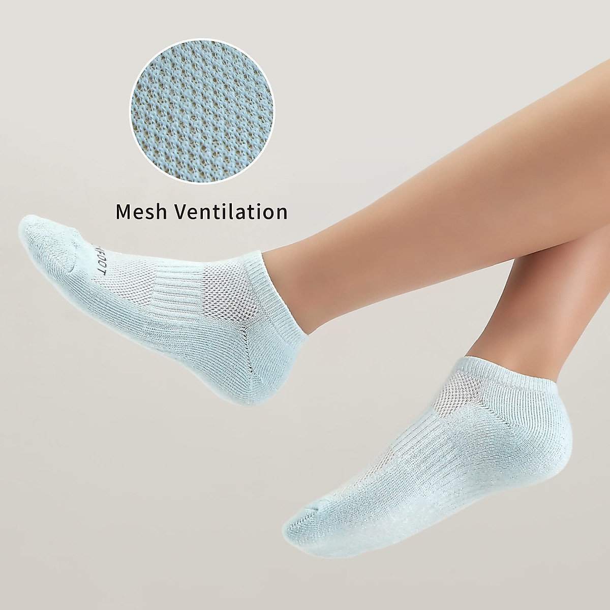 MONFOOT Women's and Men's 4 Pairs Athletic Cushion Mesh Ankle Socks Black Large, multipack