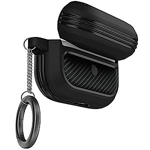 Ghostek CRUSHER Black AirPod Pro Case Carbon Fiber Hard Protective Cover with Matte Finish Design for Men and Women Heavy Duty Dust Guard Earbuds Protection Designed for 2019 Apple AirPods Pro (Black)