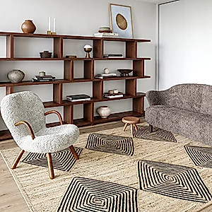 Rugs USA x Arvin Olano Axel Diamond Jute Area Rug, 4' x 6', Natural