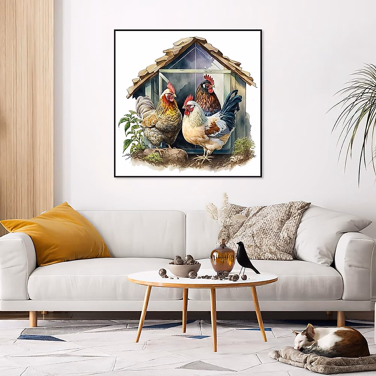 Stalente Diamond Painting Kits for Adults, Rooster 5D DIY Diamond Art Kits for Beginners Round Full Drill Diamond Painting for Home Wall Decoration Gift 12×12inch, Chicken