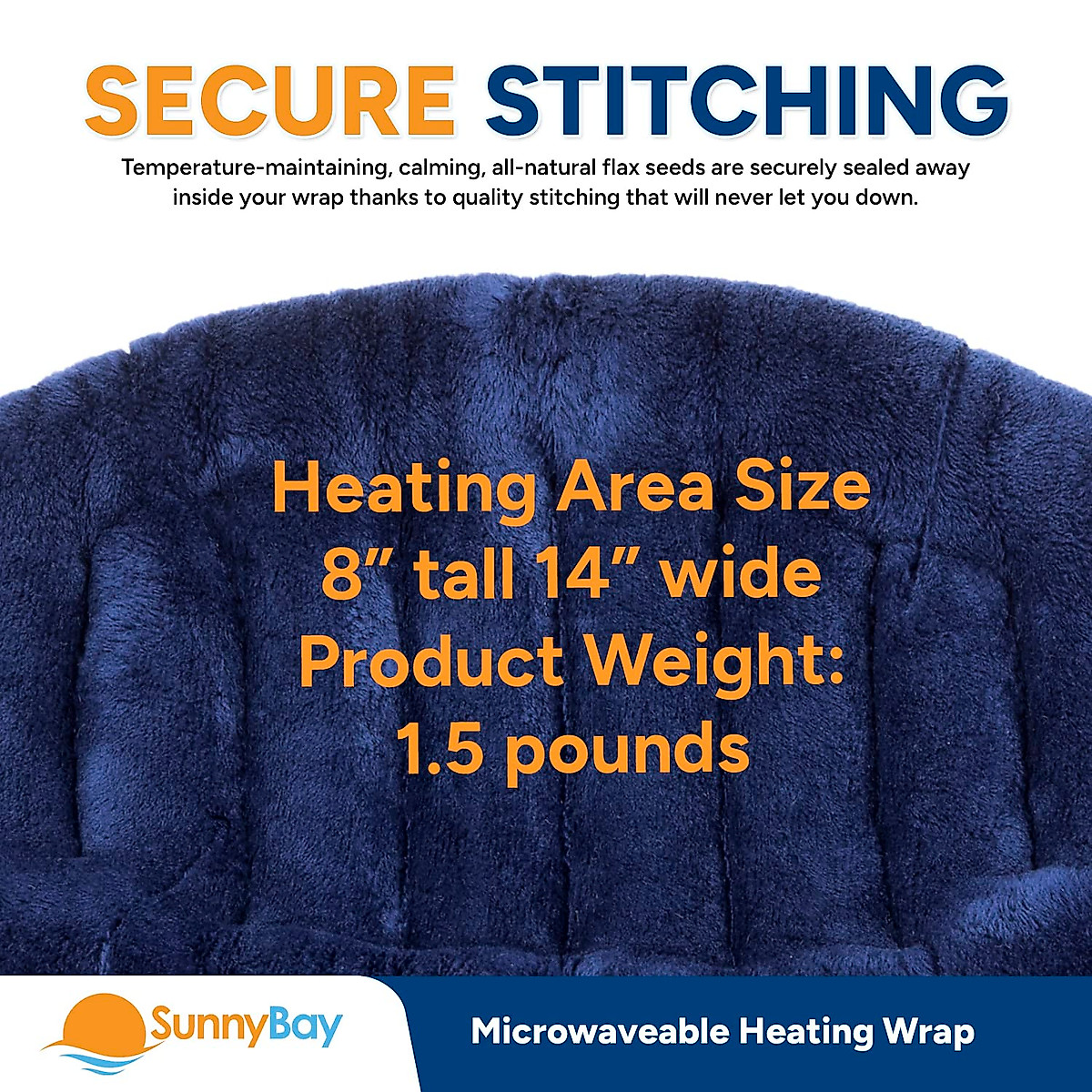 SunnyBay Microwave Heating Pad, Microwavable Moist Hot or Cool Bean Bag Wrap for Neck, Shoulder, Knee, or Back Pain with Fastening Straps, 8x14 Inch Heating Area, 1.5 Lbs, 64 Inches, Purple