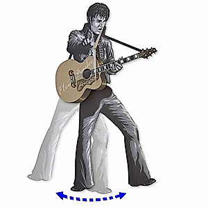 Wooden Wall Clock Like to Elvis Figured Swinging Legs, Presley Themed Wall Clock, Gift for Lover of Elvis, Cafe Bar Decorations Wall Clock