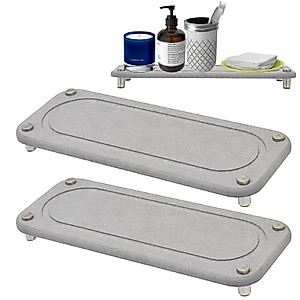 Adatos Fast Drying Stone Sink Tray,Sink Caddy Kitchen Sink Organizer,Kitchen Sink Caddy Organizer,Sink Caddy Sponge Holder,Instant Dry Sink Organizer (2PCS)