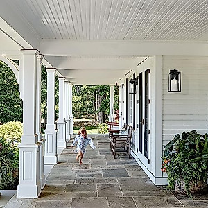 SHINE HAI Dusk to Dawn Outdoor Wall Lantern, Exterior Wall Sconce Sensor Light Fixture with E26 Base Socket, Waterproof Wall Mount Lights, Wall Lamp with Glass Shade for Porch, Garage, Doorway, 2 Pack