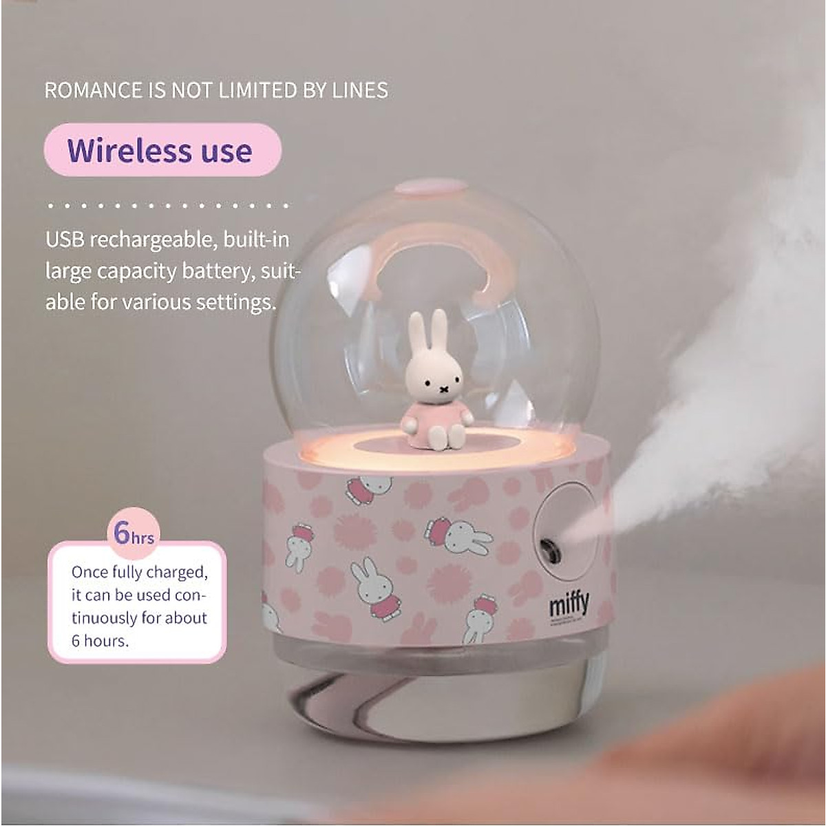 Miffy Crystal Ball Mist Humidifier - Romantic Gift Choice(Pink)