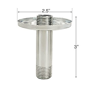 JS Jackson Supplies 3 in. Brushed Nickel Shower Arm for Ceiling-Mounted Rainfall Showerhead