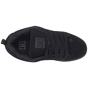 DC mens Court Graffik Casual Skate Shoe, Black/Black/Black, 9.5 US