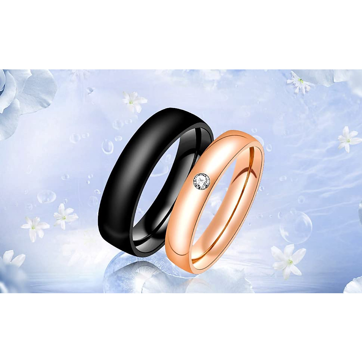 Uloveido Stainless Steel Couples Rings for Men Women His and Her Promise Wedding Band Rings for friend friend Y1783（Men, Size 9