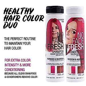 Raspberry Color Depositing Shampoo - Hot Pink Semi Permanent Hair Color with BondHeal Bond Rebuilder - Magenta Hair Dye 6.4 oz