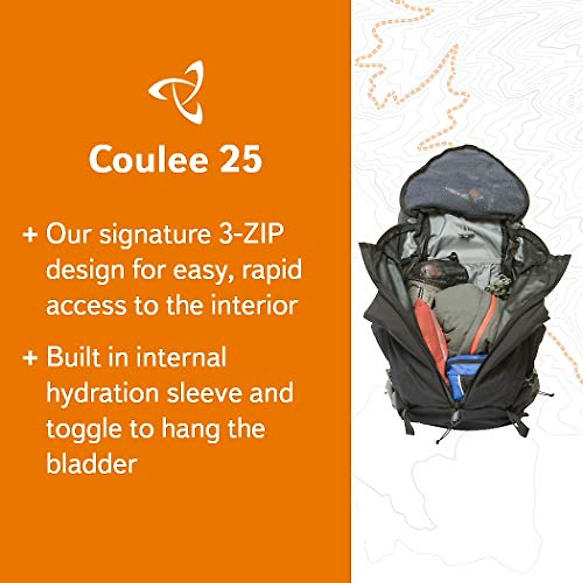 Mystery Ranch Coulee 25 Backpack - Daypack Built-in Hydration Sleeve, Black, L/XL