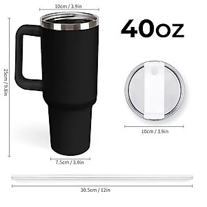 Eh Canadian Flag Maple Leaf 40OZ Tumbler Stainless Steel Travel Mug Water Bottle Car Cup Tea Cups with Lid Black-style