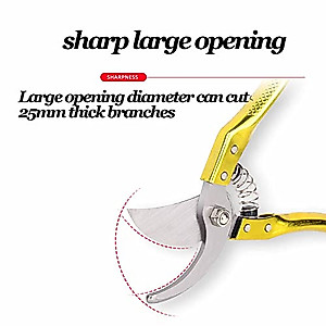 Generic Garden Secateurs Garden Scissors Pruning Shears Rust Proof High Carbon Steel SK5 Blade with Safety Lock Hand Secateurs & Pruning Scissors,Gold,One Size