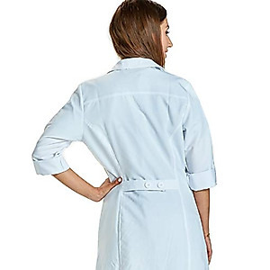 Reina ST2664 Stretch 30 inch Length White lab Coat with 3/4 Sleeves (L)