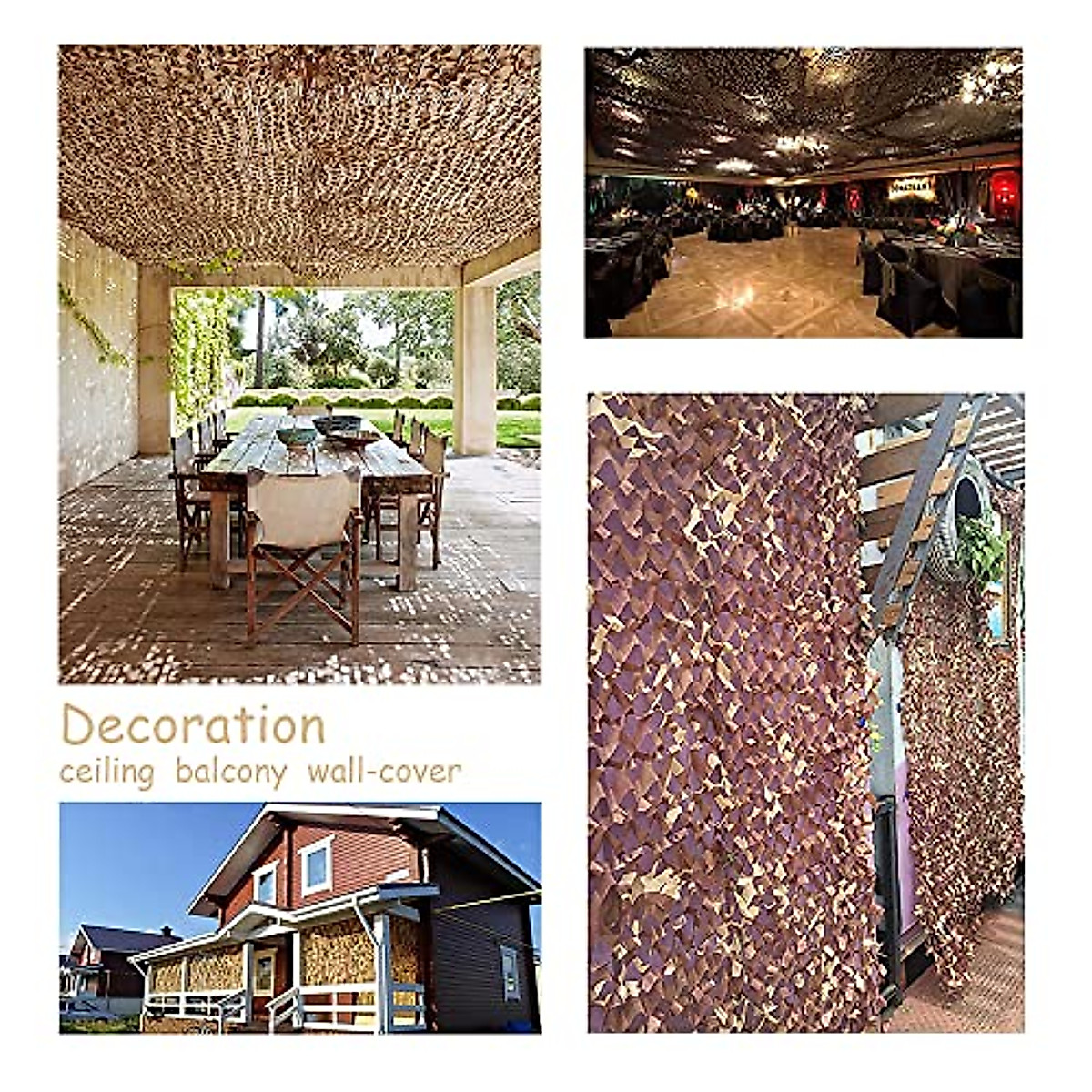 Camouflage Net Camo Netting Blinds Dual Mesh for Hunt Decor Courtyard Sunshade Camp Photo Farm Factory Shelter Car Concealment Party Exhibit Backdrop Paintball Curtain Ceiling Fence Canopy Cover