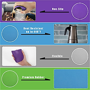 4PCS Jar Gripper Pads, Multifunctional Rubber Jar Gripper Pad Jar Opener Grippers Kitchen Coaster for Elderly Children Women Weak Hands (4 Colors)