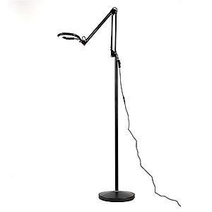 Floor lamp LED Floor Light Skincare Tattoo Manicure Beauty Spa Makeup Light Warm Desk Reading Light Bedroom Living Room Desk Lamp/White Floor Light (Color : Black)