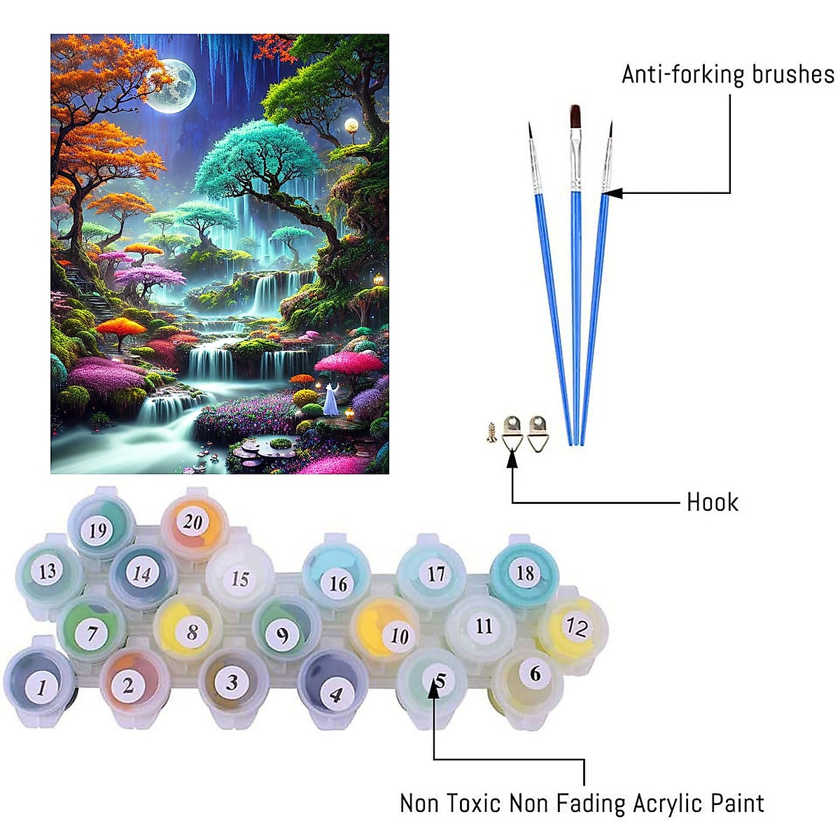 MjhRcll Paint by Number,Paint by Number for Adults and Beginner,DIY Acrylic Painting Kits on Canvas Paint by Number Landscape Oil Painting for Home Wall Decor16X20Inch