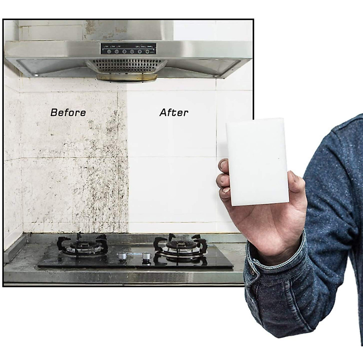 Extra Large Eraser Sponge,50 Pack Extra Thick, Long Lasting, Multi-Purpose Scrubber Foam Cleaning Pads,Magic Sponge Eraser Sponge for Bathtub, Floor, Baseboard (3.93 x 2.75 x 1.18 in)