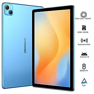 DOOGEE T10 Android Tablet 2023, 10.1" FHD+ Android 12 Tablet, 15GB+128GB Octa-Core Gaming Tablet, 8300mAh Battery 2.4G/5G WiFi Tablet, TÜV Low Bluelight Tablet Android, Bluetooth, GPS, Split Screen