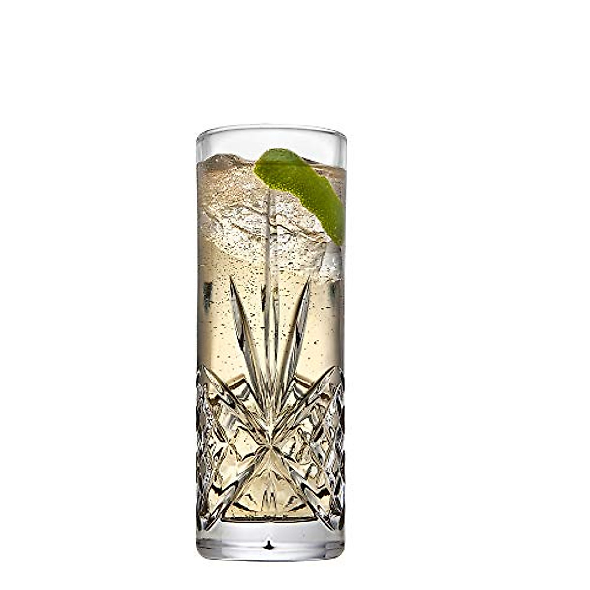 Godinger Tall Beverage Glasses Collins All Purpose Drinking Glasses- Dublin Collection, SET OF 4