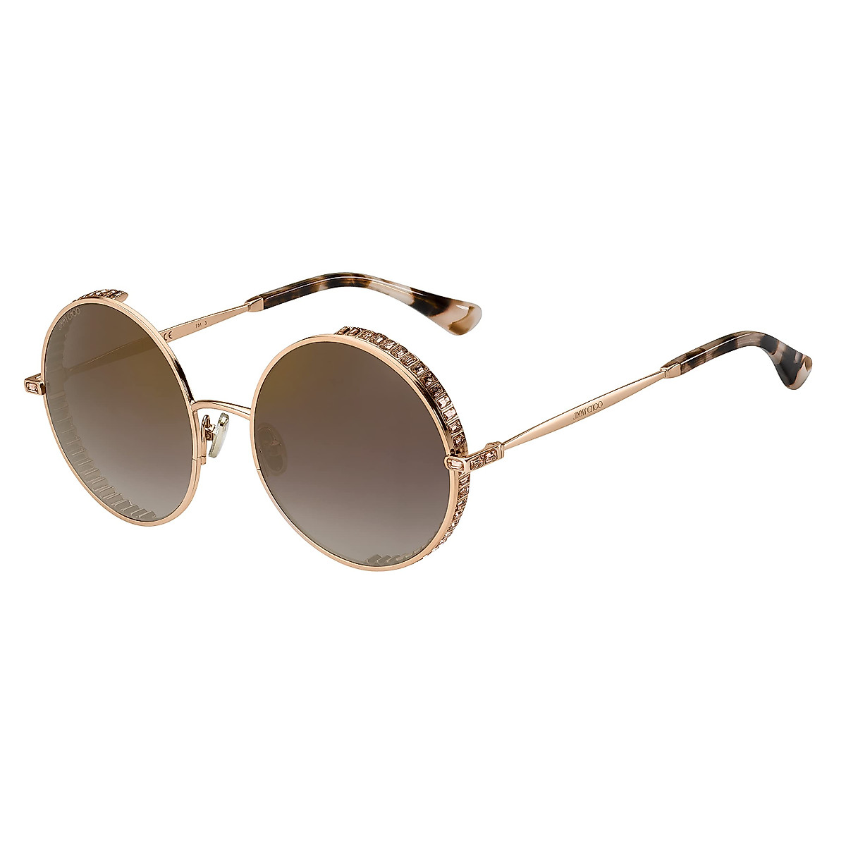 JIMMY CHOO Round Sunglasses Goldy/S DDBJL Gold Copper 56mm