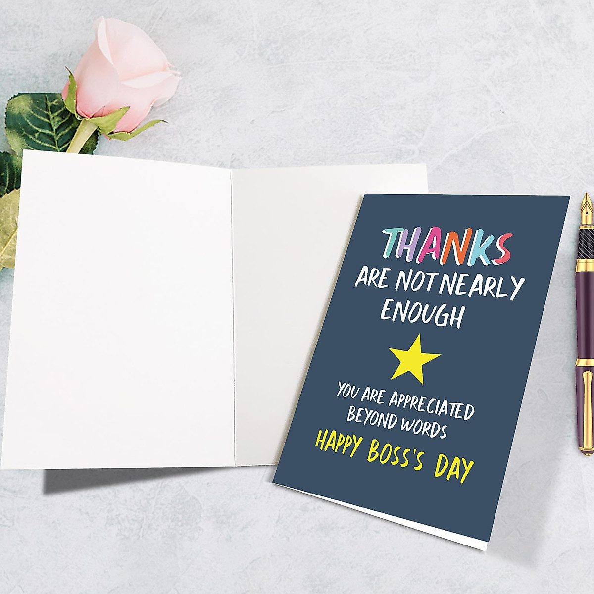 Supoeguk Boss Day Card for Mentor Leader Boss, Boss Thank You Card, Happy Boss's Day Card, Thanks Are Not Nearly Enough