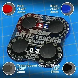 LITKO Battle Tracker | Victory Points | Turn | Command Points | Objective | Battle Points | Tracker | Compatible with Warhammer 40K 10th Edition and Age of Sigmar