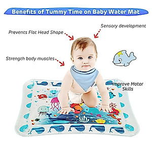 Tummy Time Water Mat Infant Toy Indoor Floor Inflatable Water Mat, Newborn Boys and Girls of 3 6 9 12 Months of Fun Activity Center Toys