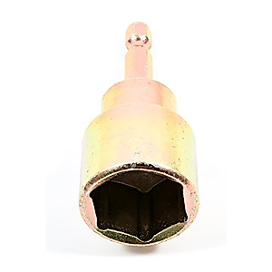 Camco Camper/RV Scissor Jack Drill Adapter Socket | Designed for 1/4-Inch Hex Quick Connect Chucks | Forged of Carbon Steel & Zinc Plated for Corrosion-Resistance (48865)