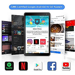AWOW Tablet 10.1 inch Android Tablet, 1.5GHz Quad Core, 2GB RAM, 16GB ROM, 1280 x 800 HD IPS, 0.3MP & 2MP Camera, Android 10（Go Edition）, 2.4G WiFi, Bluetooth 4.0, 5000mAh Battery Capacity