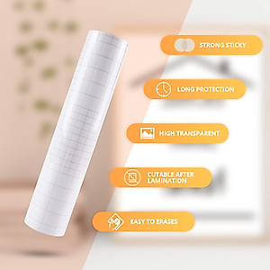 HTVRONT Clear Self-Adhesive Laminating Vinyl Roll-12"x30FT Non Thermal Laminating Film,No Machine Needed Clear Vinyl Laminate for Stickers