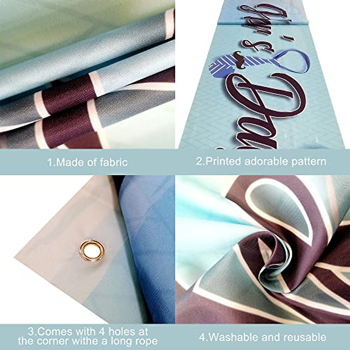 XtraLarge, Happy Fathers Day Banner - 120x20 Inch | Happy Fathers Day Yard Sign Banner for Happy Fathers Day Decorations for Party | Blue Happy Fathers Day Backdrop for Fathers Day Party Decorations