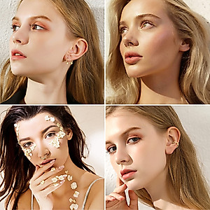 Besteel 16Pcs 16G Septum Rings, 316L Stainless Steel Nose Rings Hoop, Hinged Seamless Horseshoe Clicker Rings, Stainless Steel, cubic zirconia