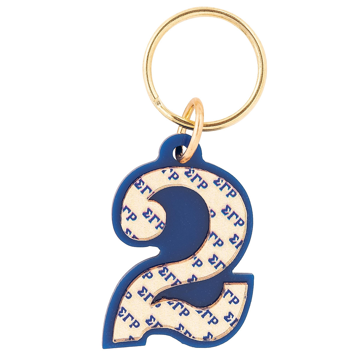 Desert Cactus Sigma Gamma Rho Keychain Line Number # Cross Over Initiation Acrylic Mirrored Decorative SGR Divine 9 (#2 Line Number Keychain)
