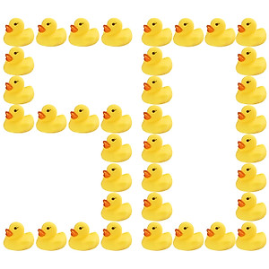 N/C GTANG Mini Rubber Ducky Float Duck Baby Bath Toy Birthday Party Favors Decorations Baby Showerfor Kids Celebrate The Joy of The Children (50 Pack),Yellow,1.4x1.2x1.1