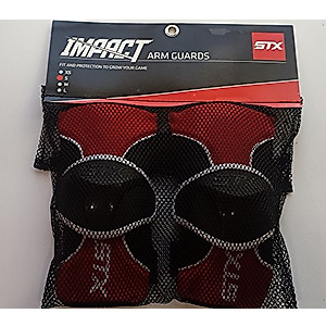 STX Lacrosse Impact Arm Guard, Red, Small