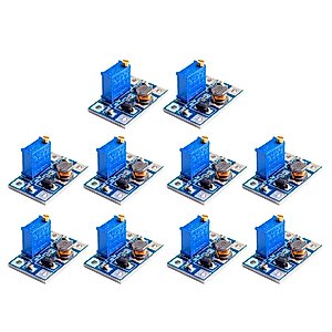Onyehn SX1308 Adjustable Step Up Power Module DC-DC Boost Converter Voltage Regulator 2-24V to 2-28V 2A 10 Pack