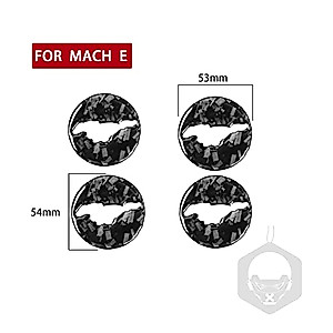 SUUPAR for Ford Mustang Mach E 2021 2022 Forged Carbon Fiber Trim Cover for Mustang Mach E Accessories (Hub Logo)