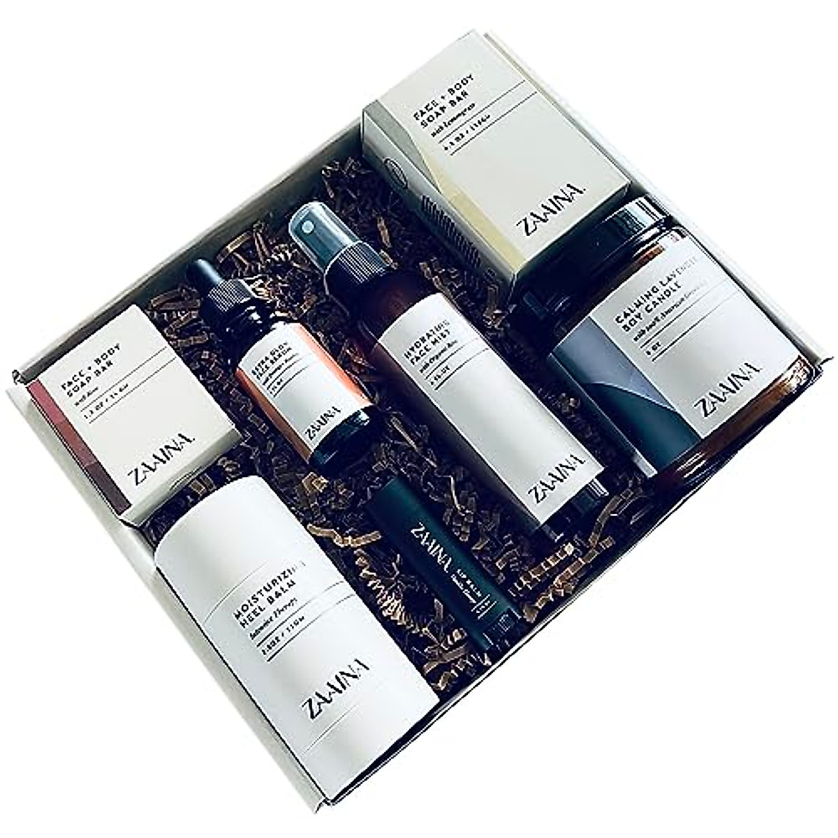 Spa Gift Set for Her, Natural and Clean Beauty Box, Relaxing Unique Spa Gift Basket for Women, Luxury Self-Care Birthday Gifts for Women by ZAAINA