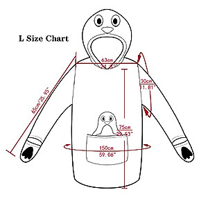 YemaYfly Penguin Blanket Unisex Oversized Sweatshirt for Women Cozy Hoodie Wearable Animal Blanket Thick Warm with Large Front Black Pocket Penguin Costume Adult (Penguin,L)